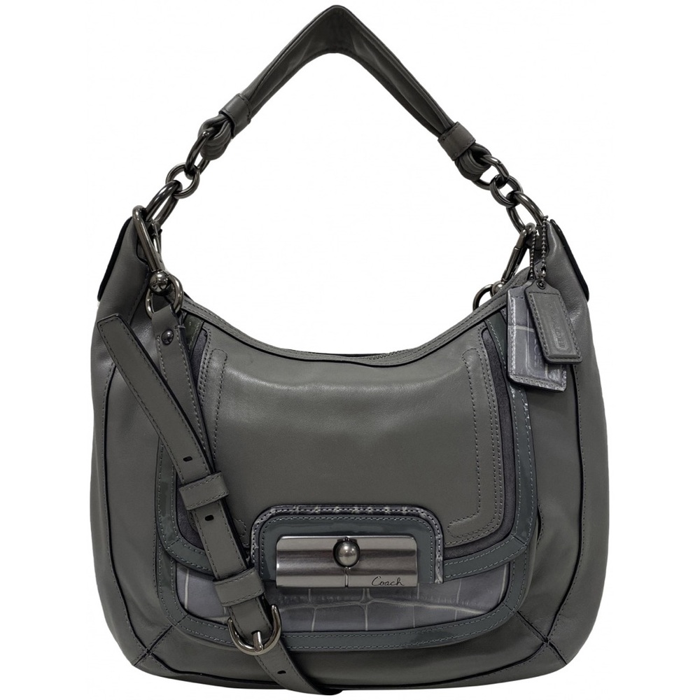 Coach Gray Kristin Leather Hobo Bag - Gem
